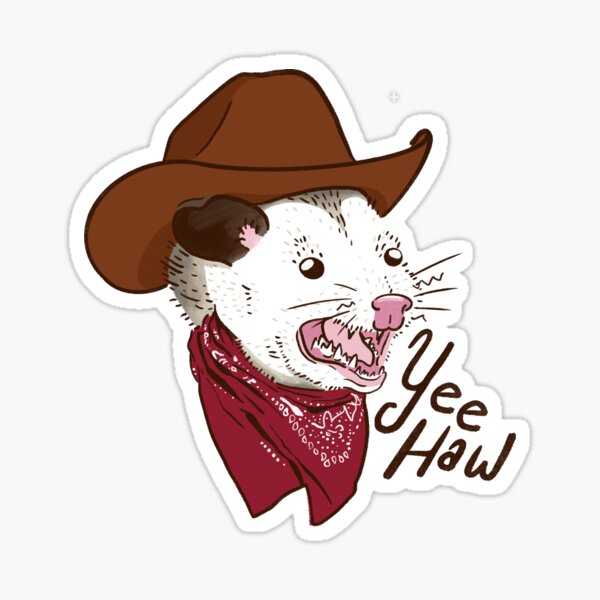 "Critter Cowboys - Yee Haw " Sticker for Sale by sarahzeau | Redbubble