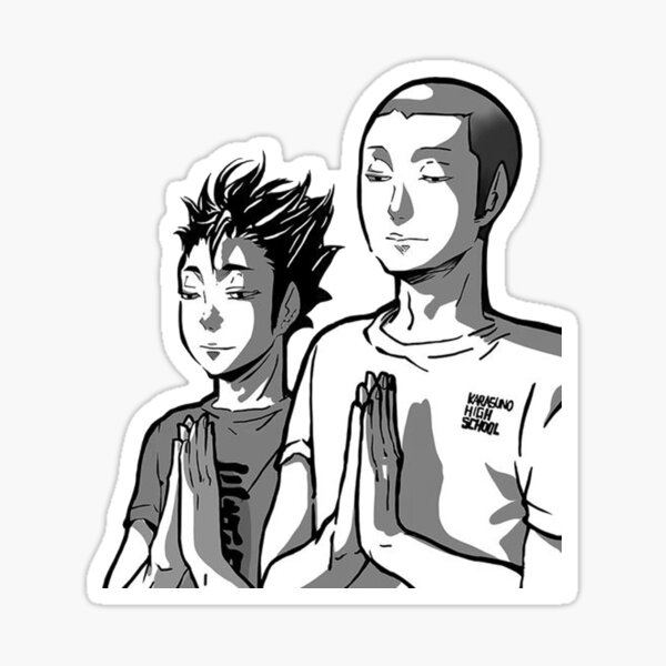 "Nishinoya & Tanaka Prayer" Sticker for Sale by Cedrek | Redbubble