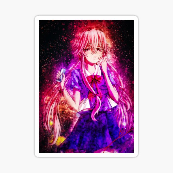 "Yuno Gasai Future Diary " Sticker for Sale by Spacefoxart | Redbubble