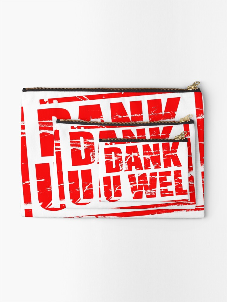 "Illustration - Red stamp - Thank you Dutch - Dank u wel" Zipper Pouch ...