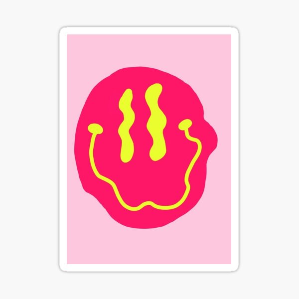 "pink melting face" Sticker for Sale by Simplykatie | Redbubble