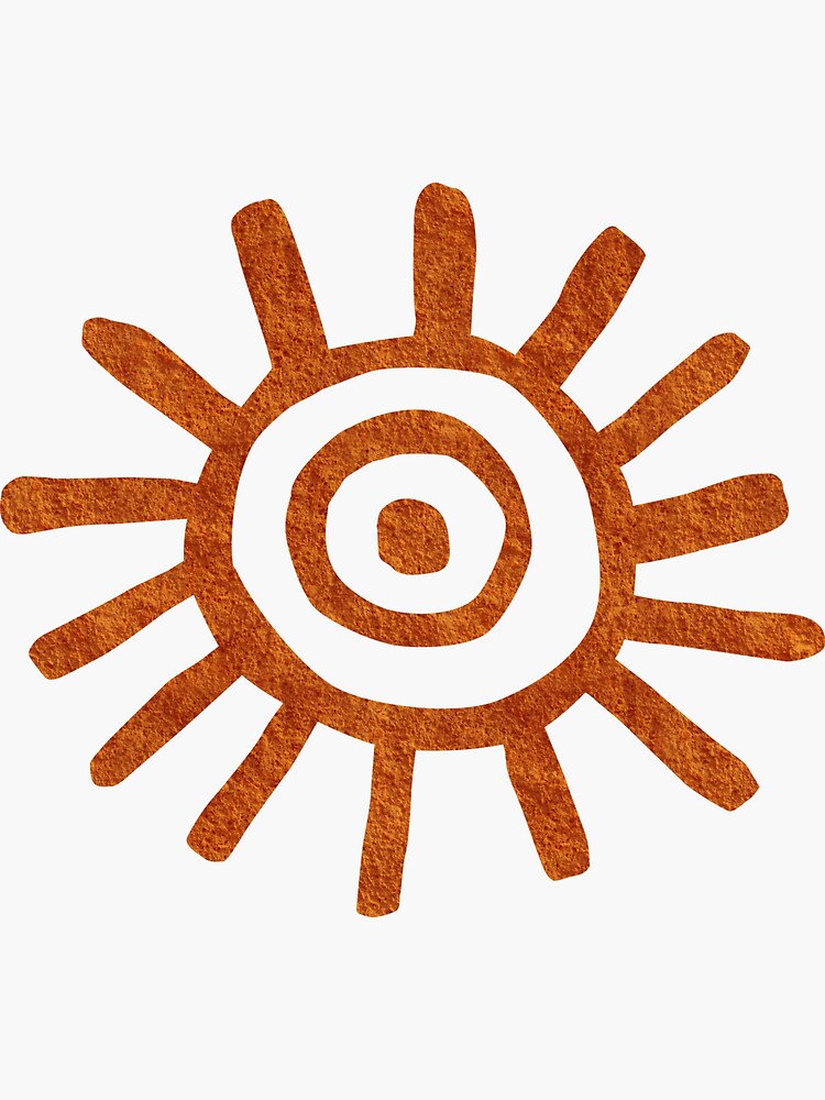"Paleolithic Sun Symbol 2 Redstone" Sticker for Sale by Symbologee ...