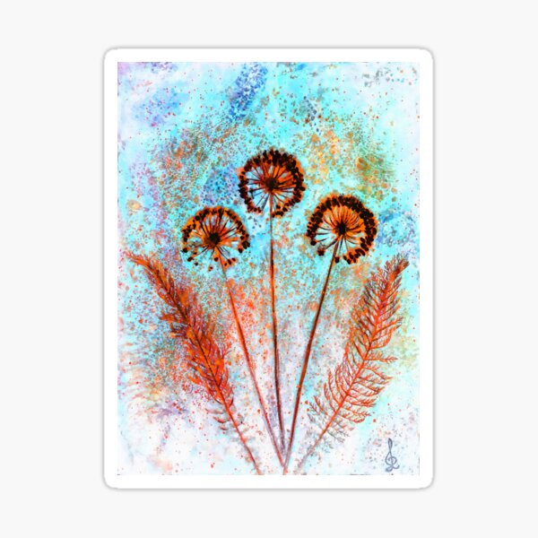 "Botanical mixed media" Sticker by redwitchart | Redbubble
