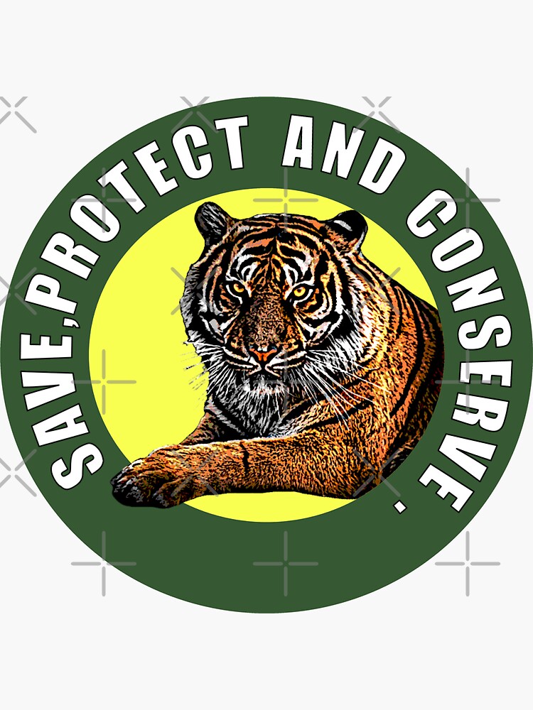 "save the tigers" Sticker for Sale by Color-co | Redbubble