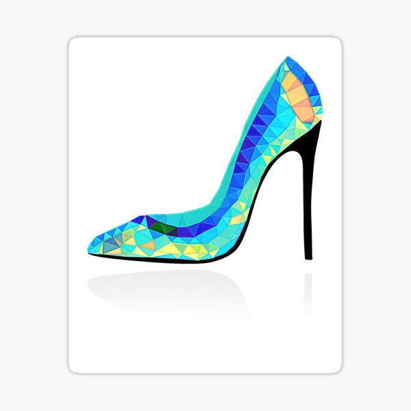 "Elegant blue crystal shoe" Sticker by Aenota | Redbubble