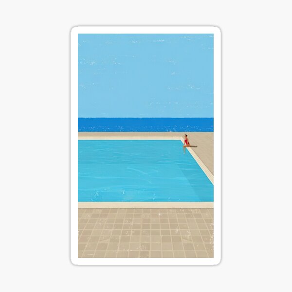 "Pool with Aesthetic sea" Sticker for Sale by leonardangleUp | Redbubble