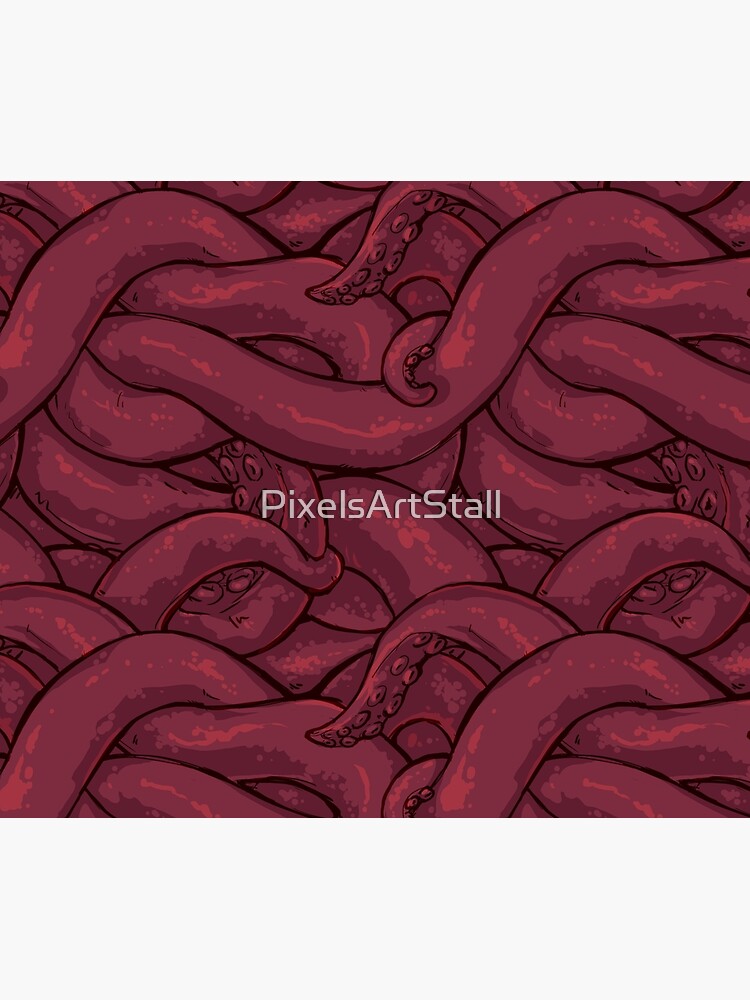 "Mass of Squirming Tentacles in Wine Red" Throw Blanket for Sale by ...