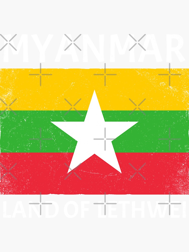 "Lethwei flag of Myanmar" Sticker for Sale by NicGrayGraphic | Redbubble