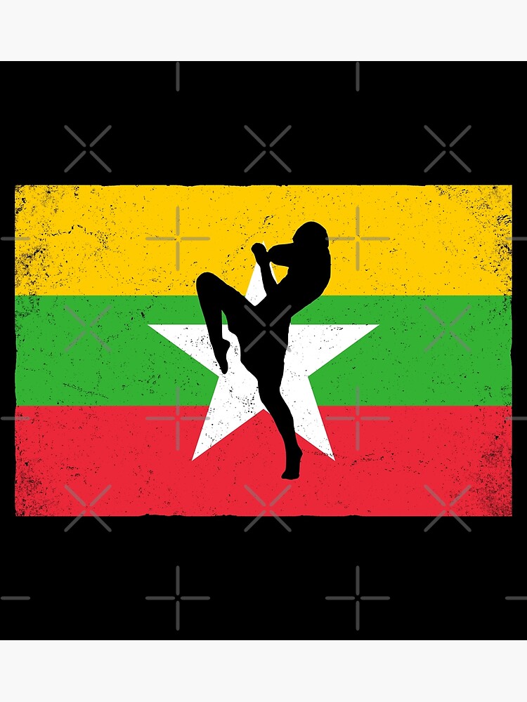 "Lethwei flag of Myanmar" Poster by NicGrayGraphic | Redbubble
