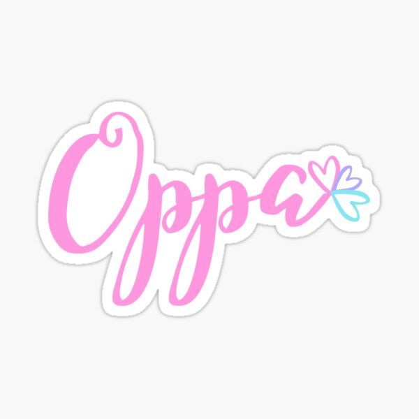 "Oppa Korean Hearts" Sticker for Sale by thesandrafadzai | Redbubble