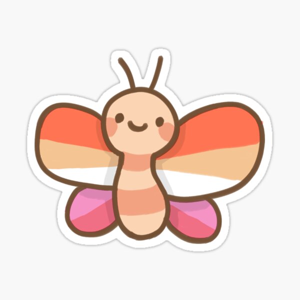 "lesbian pride butterfly" Sticker for Sale by amphibiansticks | Redbubble