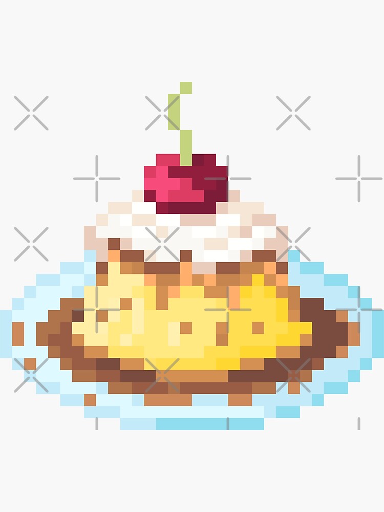"Pixel Art Caramel Custard Pudding" Sticker for Sale by TakoyakiTech ...