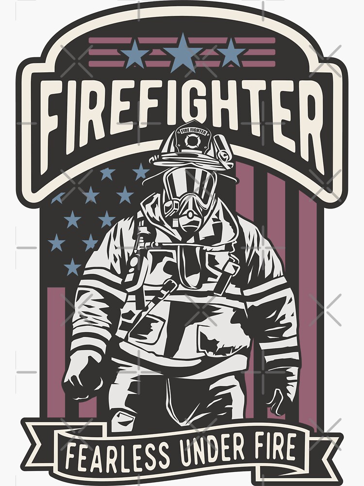 "Firefighter Fireman - US Fire Dept - American Flag" Sticker for Sale ...