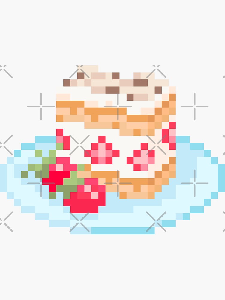 "Pixel Art Strawberry Shortcake" Sticker for Sale by TakoyakiTech ...