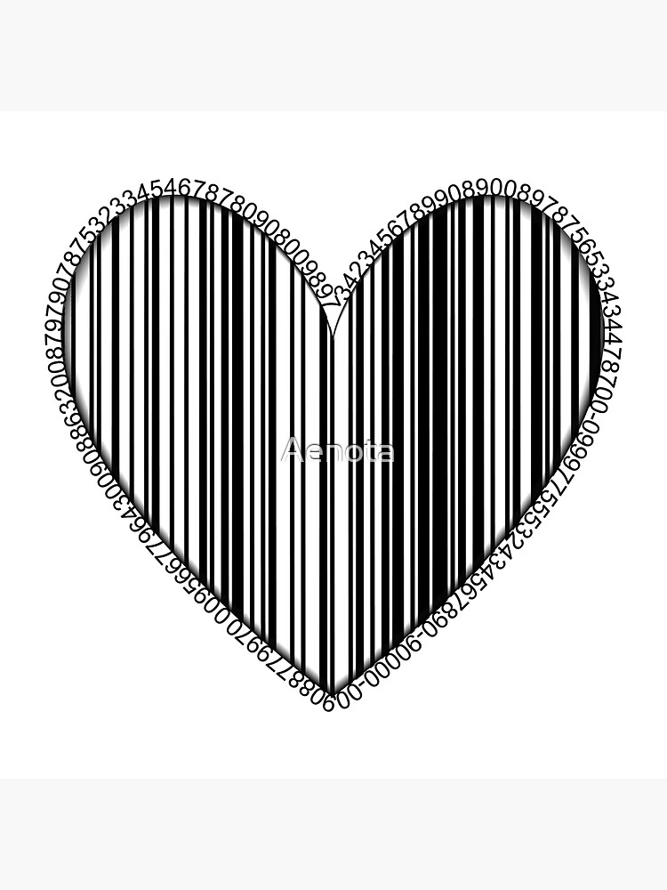 "Barcode Symbol of Heart" Sticker for Sale by Aenota | Redbubble