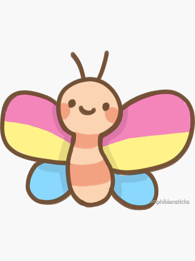 "pansexual pride butterfly" Sticker for Sale by amphibiansticks | Redbubble