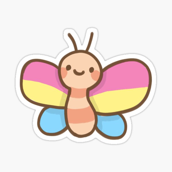 "pansexual pride butterfly" Sticker for Sale by amphibiansticks | Redbubble