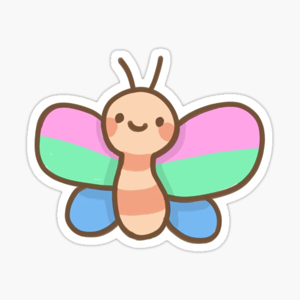 "polysexual pride butterfly" Sticker for Sale by amphibiansticks | Redbubble