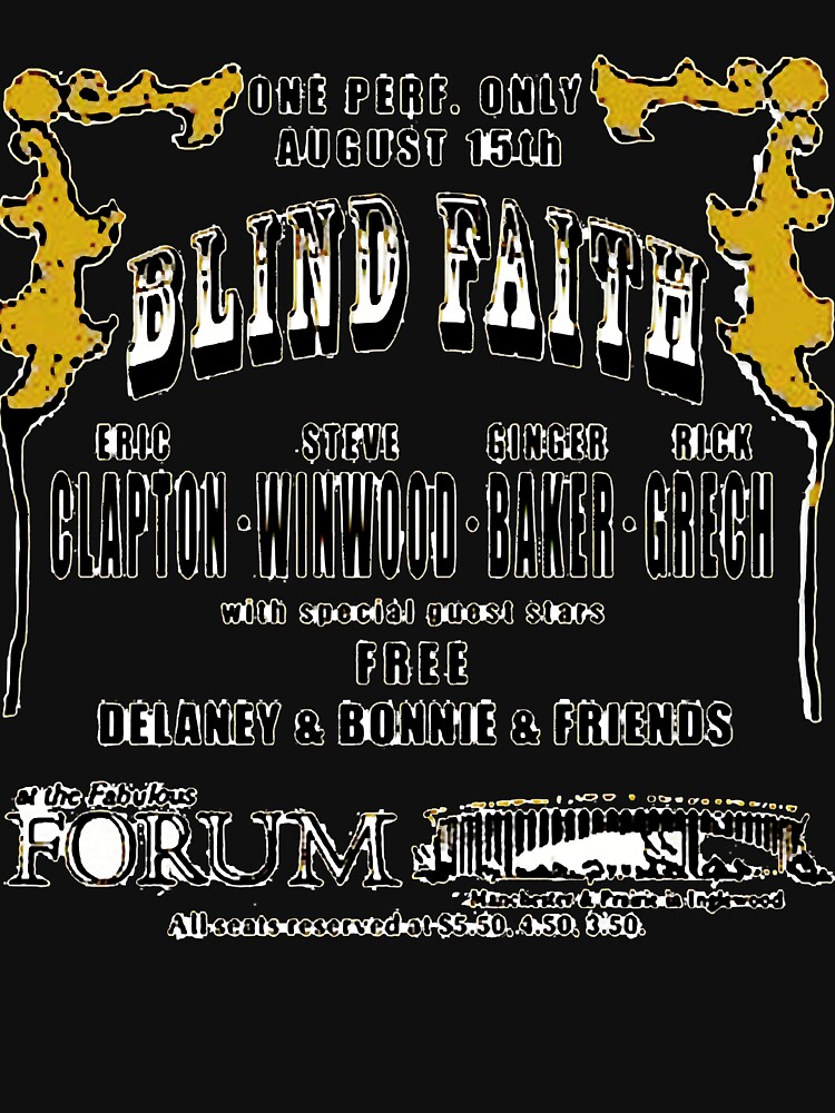 "Blind Faith Concert poster. Essential" T-shirt for Sale by ...