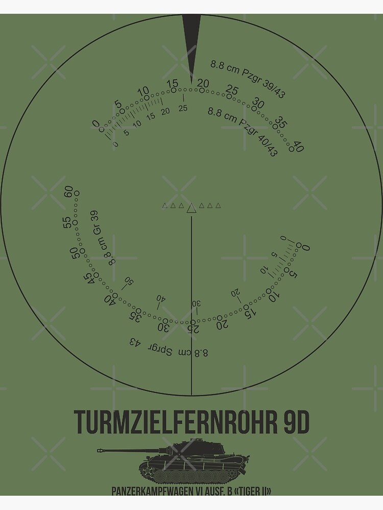 "Turmzielfernrohr 9d sight of the German Tiger II tank. on light ...