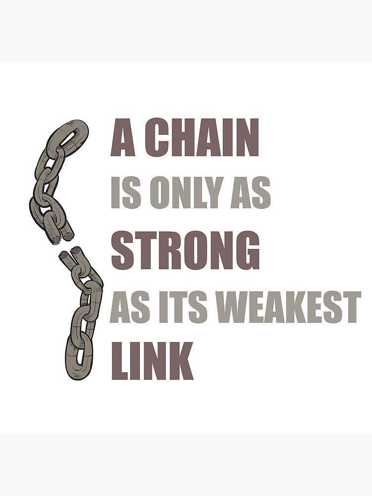 "A Chain Is Only As Strong As Its Weakest Link" Poster for Sale by ...