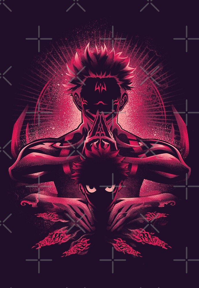 "King of Curses Sukuna v2" by Hypertwenty Designs | Redbubble