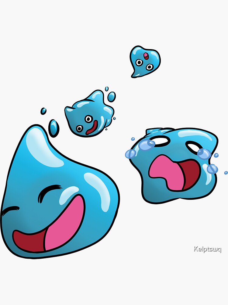 "Falling Blue Slime" Sticker by Kelptswq | Redbubble