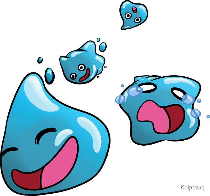 "Falling Blue Slime" Stickers by Kelptswq | Redbubble