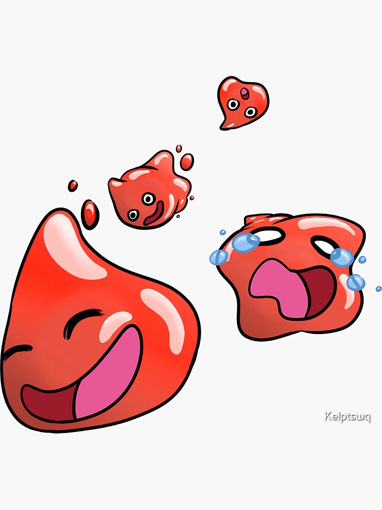 "Falling Red Slime" Sticker for Sale by Kelptswq | Redbubble