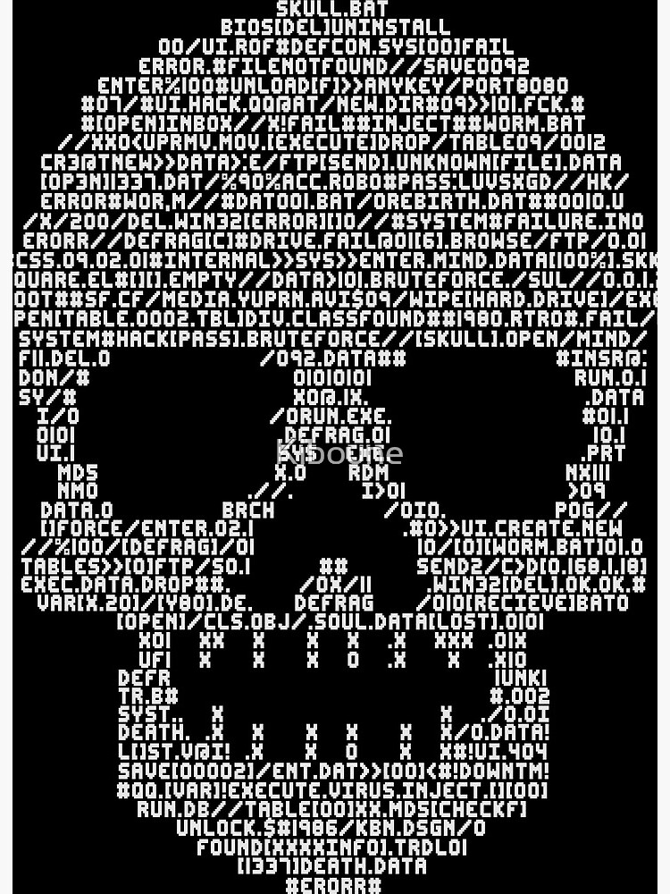 "Cyberpunk ASCII Skull" Art Board Print for Sale by Kiboune | Redbubble