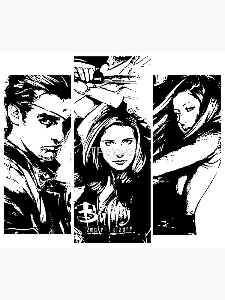 "B&W BtVS Trio" Art Print for Sale by TPejoves | Redbubble