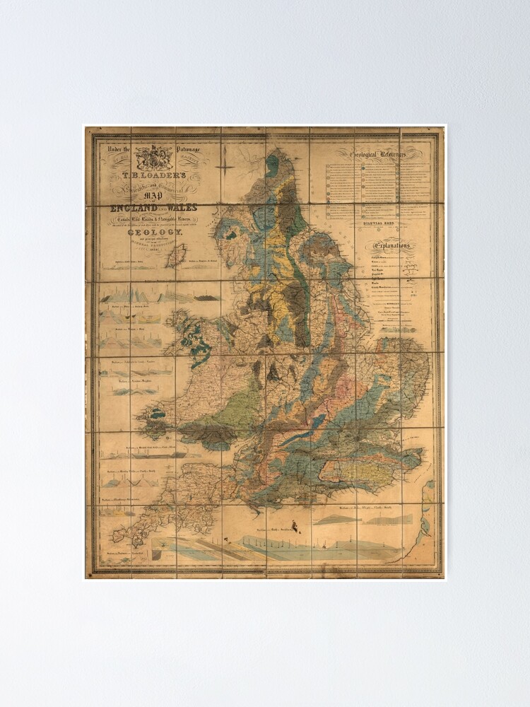 "Map of England 1834" Poster for Sale by mollyfare | Redbubble