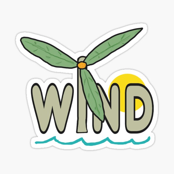 "Wind Power" Sticker for Sale by Mark-Ewbie | Redbubble