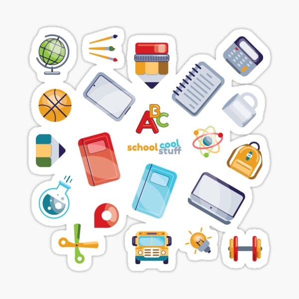 "School stuff, cool school supplies" Sticker for Sale by vukmark ...