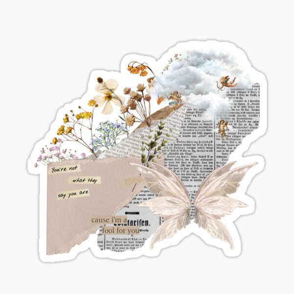 "Flower Aesthetic Collage" Sticker by fairylily | Redbubble