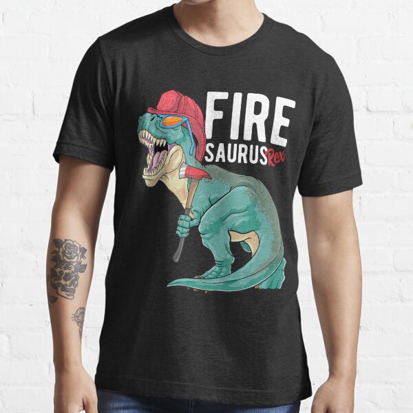 "Firefighter T Rex Firesarus Rex Dinosaur Fireman Boys Kids" T-shirt ...