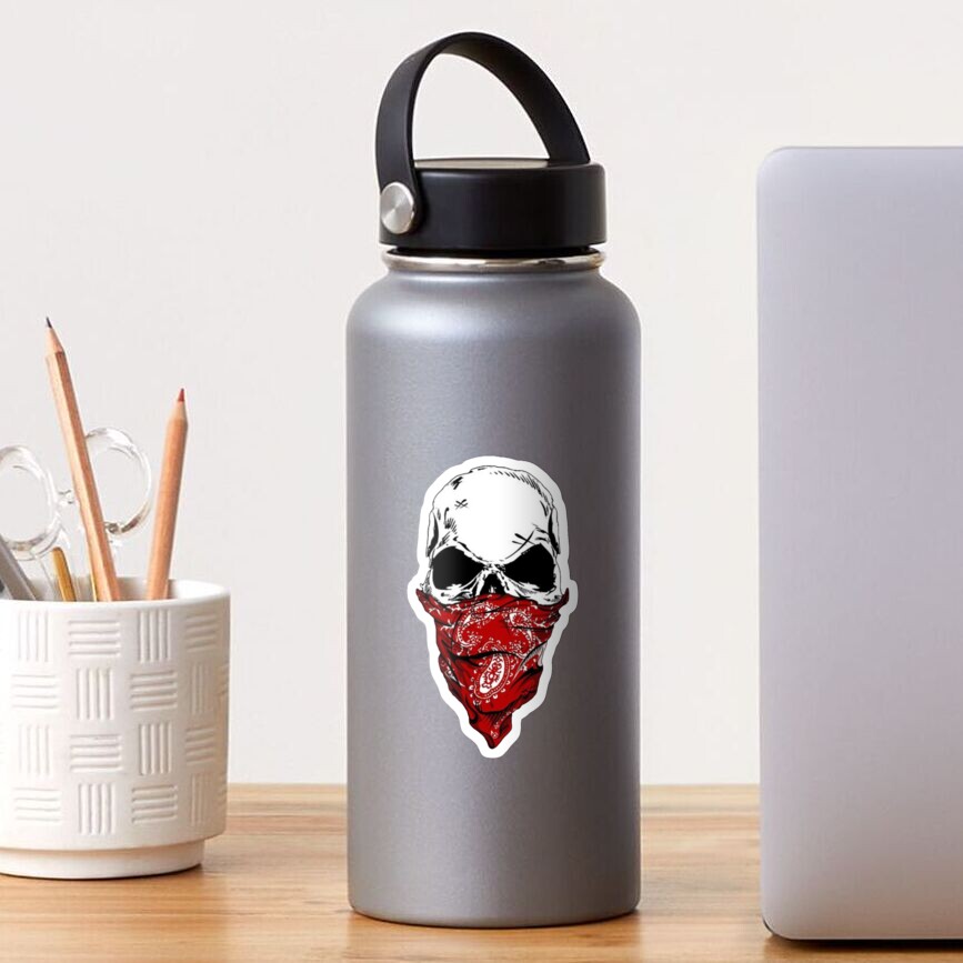 "Blood Gang skull - Drawing" Sticker for Sale by Nikefc | Redbubble