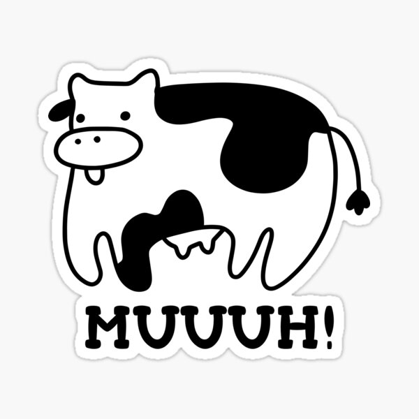 "Cow MOW! - Design" Sticker for Sale by TiSaClo | Redbubble