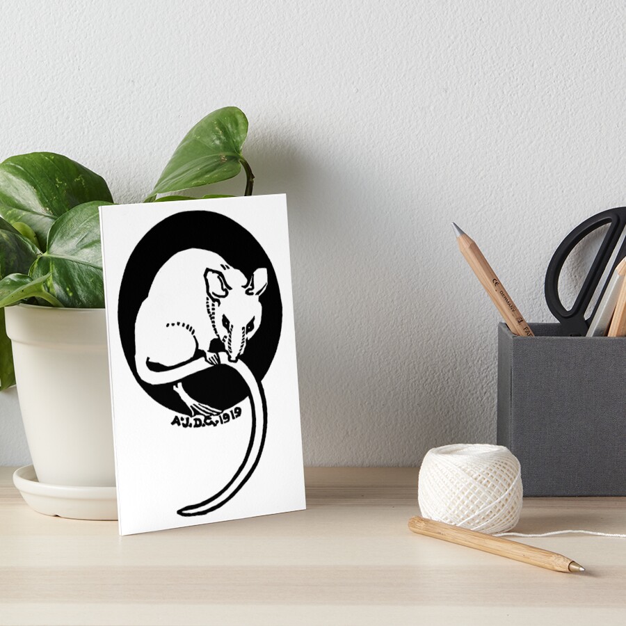 "Black and White Gothic Rat" Art Board Print by Sandgirl108 | Redbubble