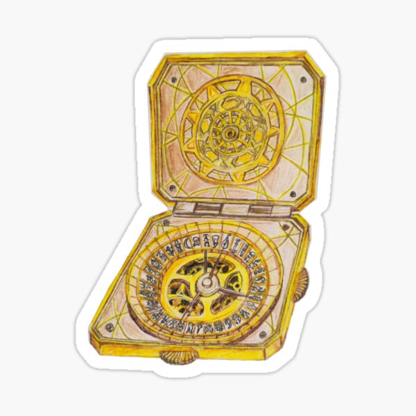 "The Golden Alethiometer" Sticker for Sale by DrawBotanical | Redbubble