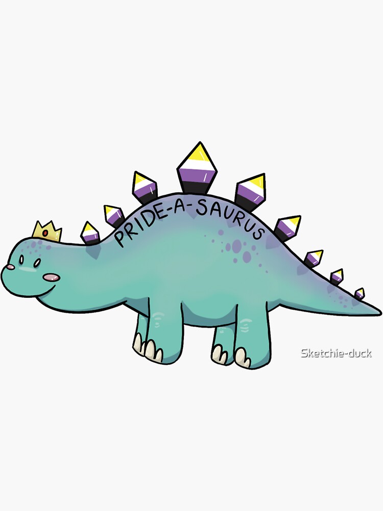 "Pride-a-saurus" Sticker for Sale by Sketchie-duck | Redbubble