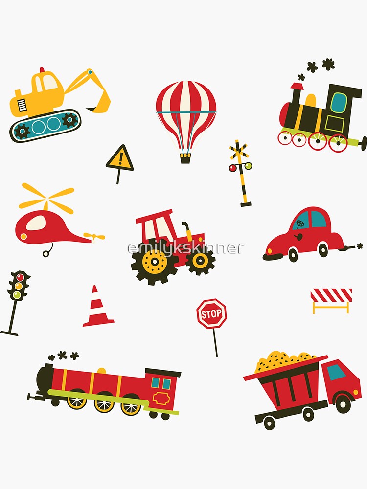 "Going places! Vehicles design" Sticker for Sale by emilykskinner ...