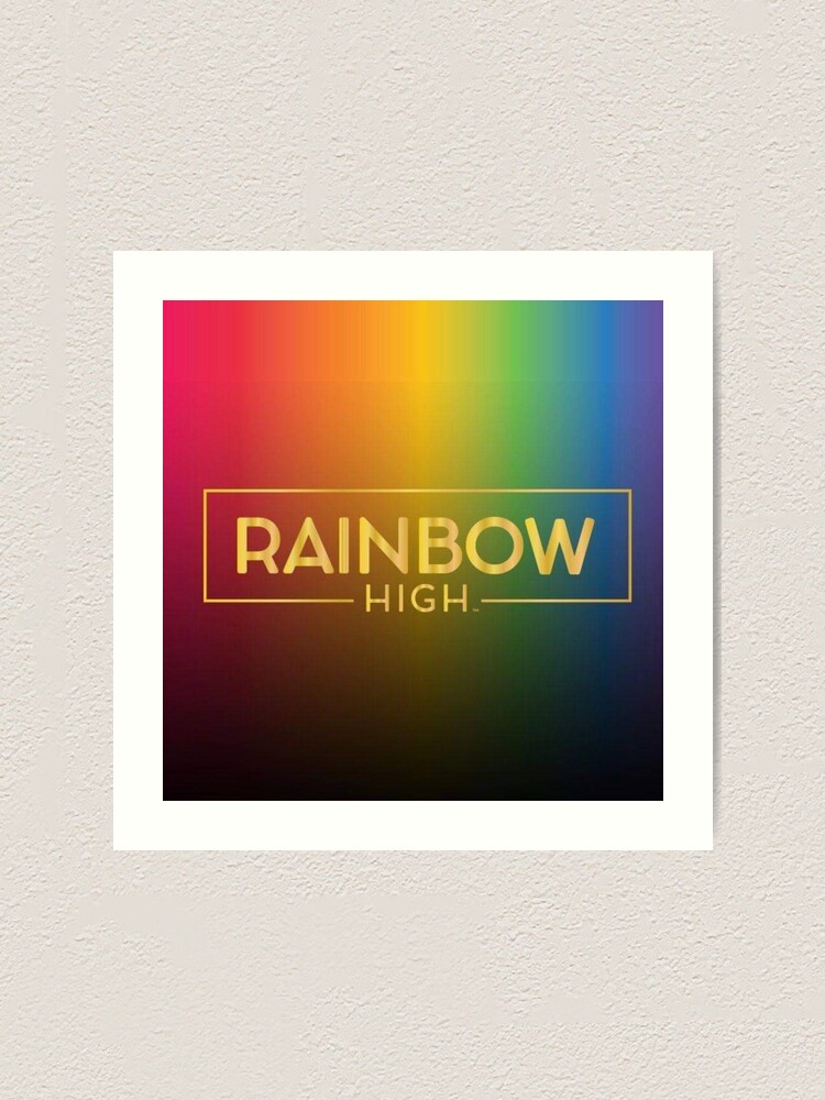 "Rainbow high logo with rainbow background " Art Print for Sale by ...