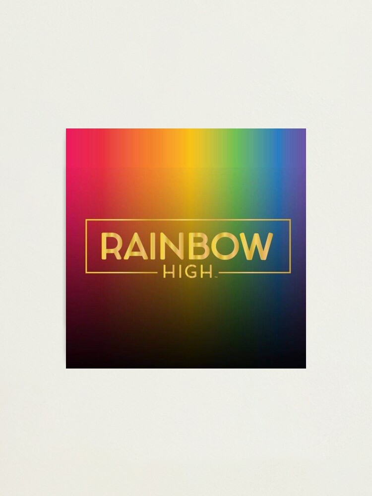 "Rainbow high logo with rainbow background " Photographic Print for ...