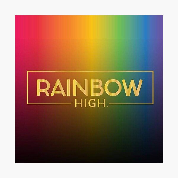 "Rainbow high logo with rainbow background " Photographic Print for ...