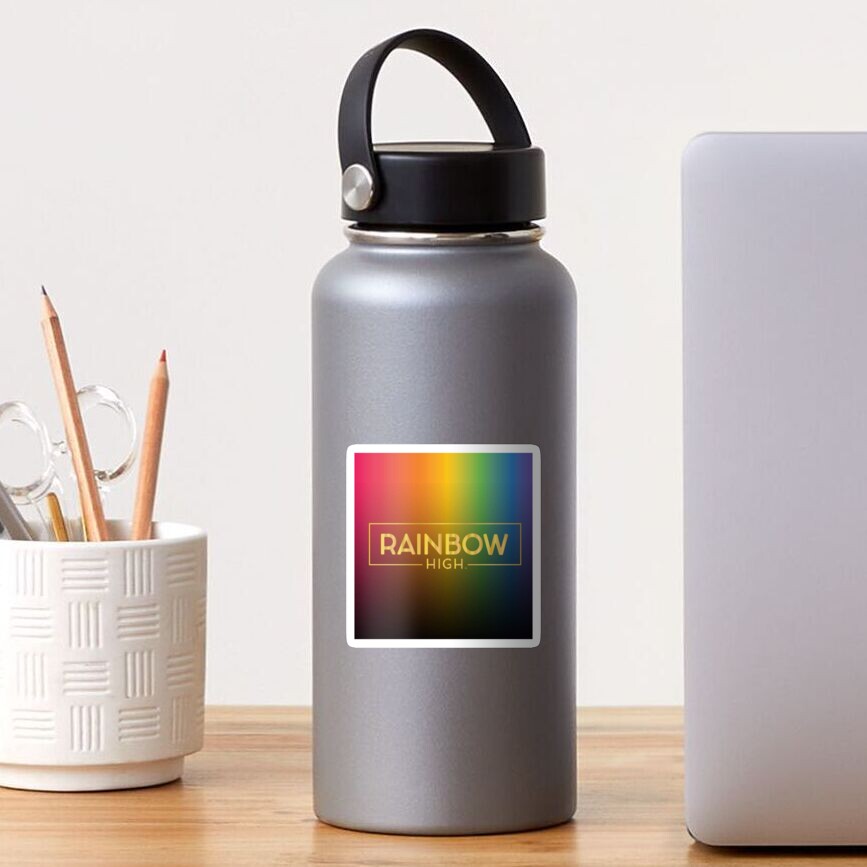 "Rainbow high logo with rainbow background " Sticker for Sale by ...