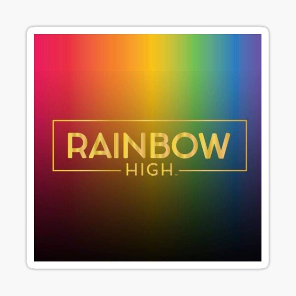 "Rainbow high logo with rainbow background " Sticker for Sale by ...