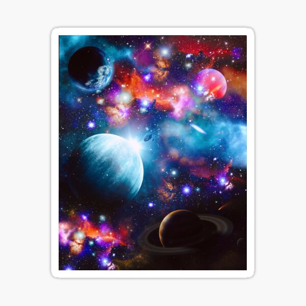 "Space, Planets, Stars, Shooting Star, Supernova and Nebula" Sticker ...