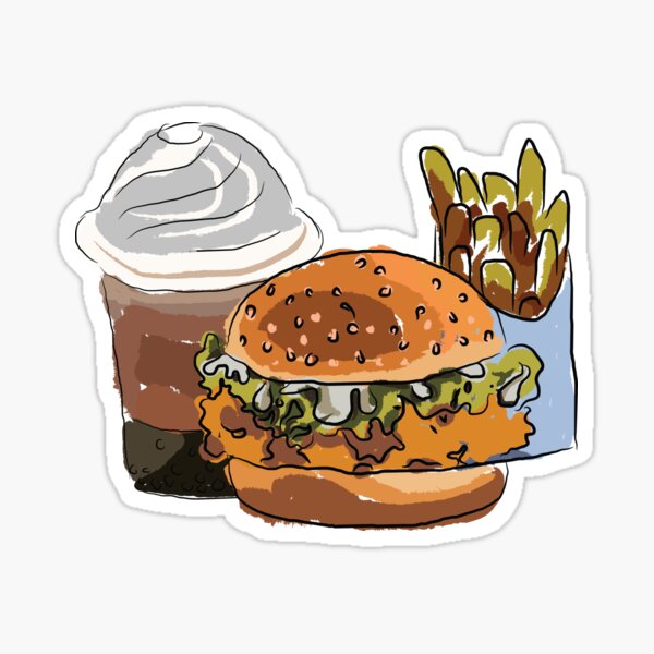 "Burger" Sticker for Sale by Angel-of-vector | Redbubble