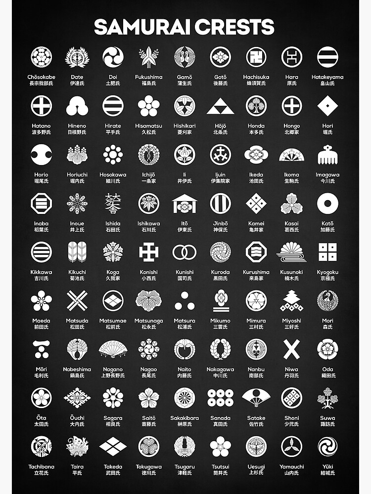 "Samurai Clan Crests" Poster by innasoyturk | Redbubble